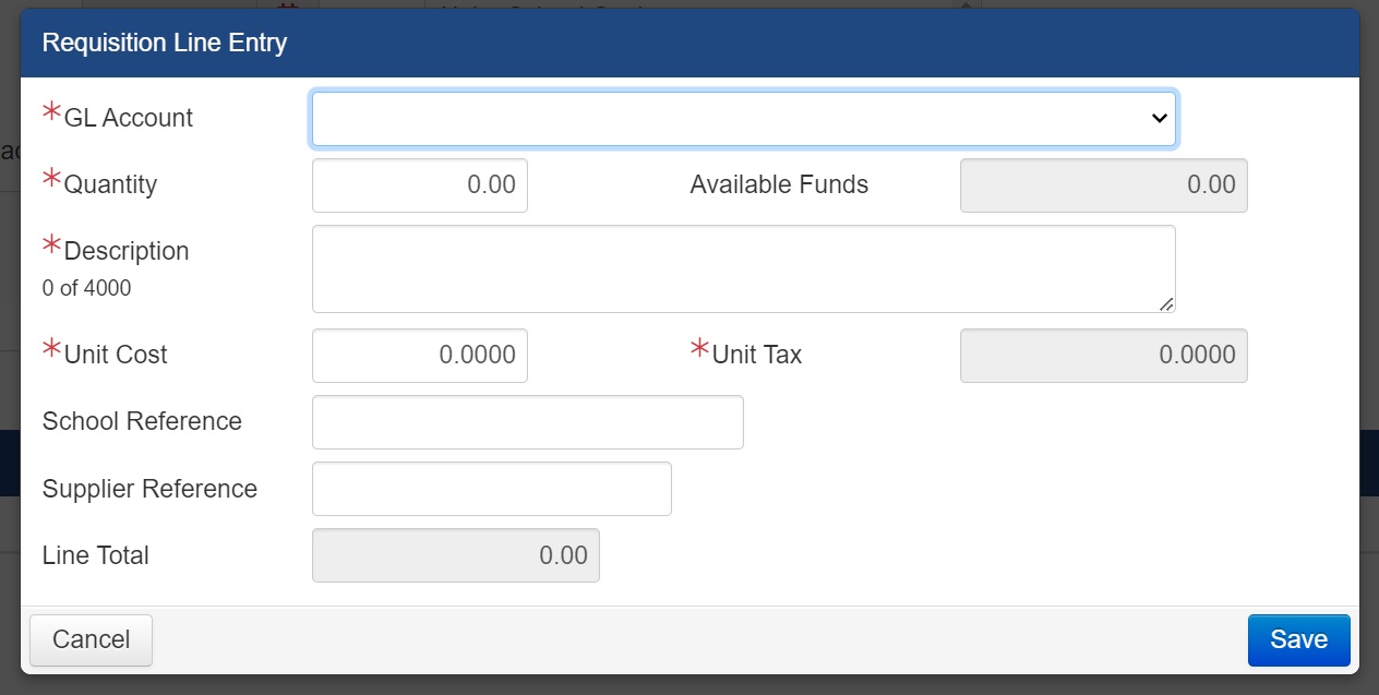 Adding a New Requisition
